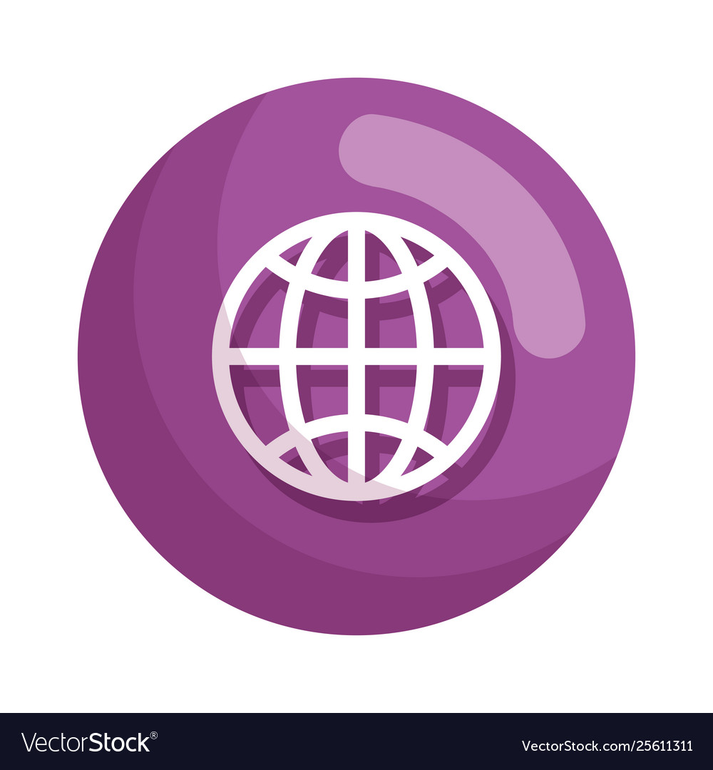 Sphere planet browser icon Royalty Free Vector Image