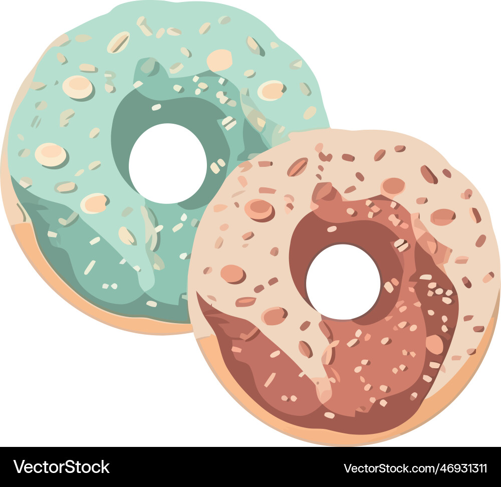 Sweet donut icing cream snack Royalty Free Vector Image