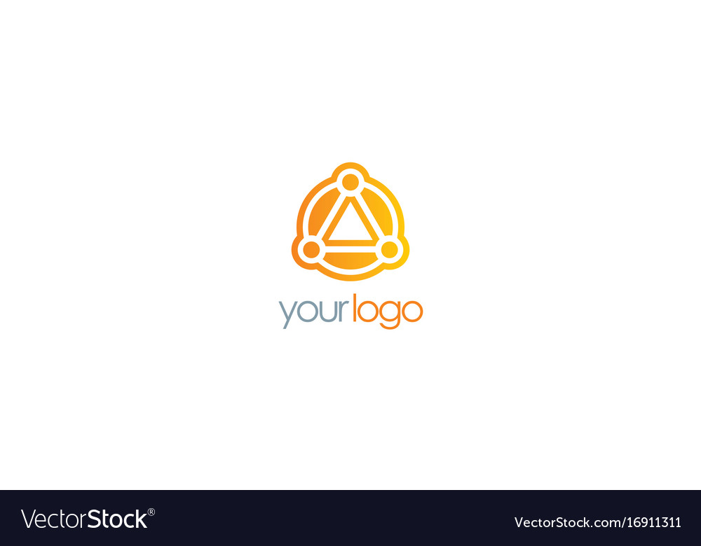 Triangle dot connection logo Royalty Free Vector Image