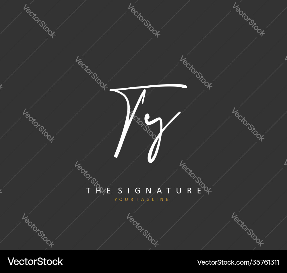 Ty initial letter handwriting and signature logo Vector Image