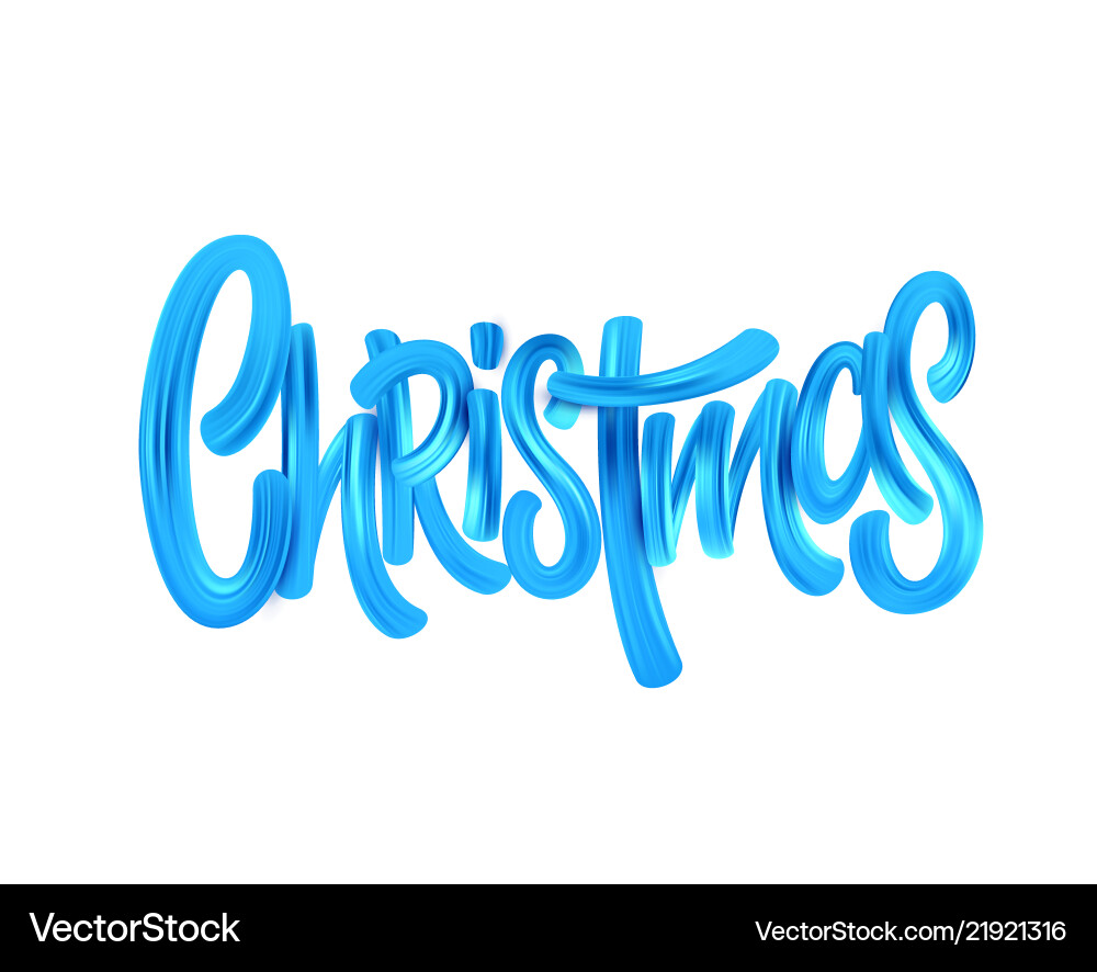 Christmas acrylic paint brush lettering Royalty Free Vector