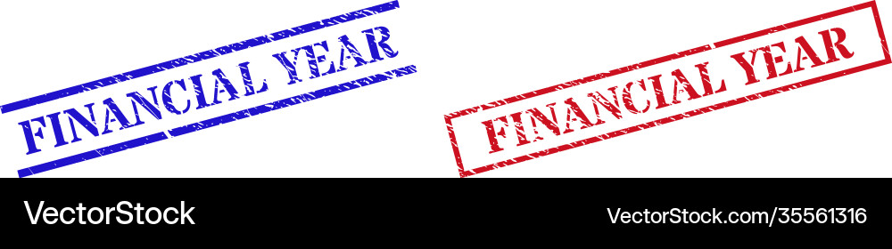 Financial year grunge rubber stamp seals Vector Image