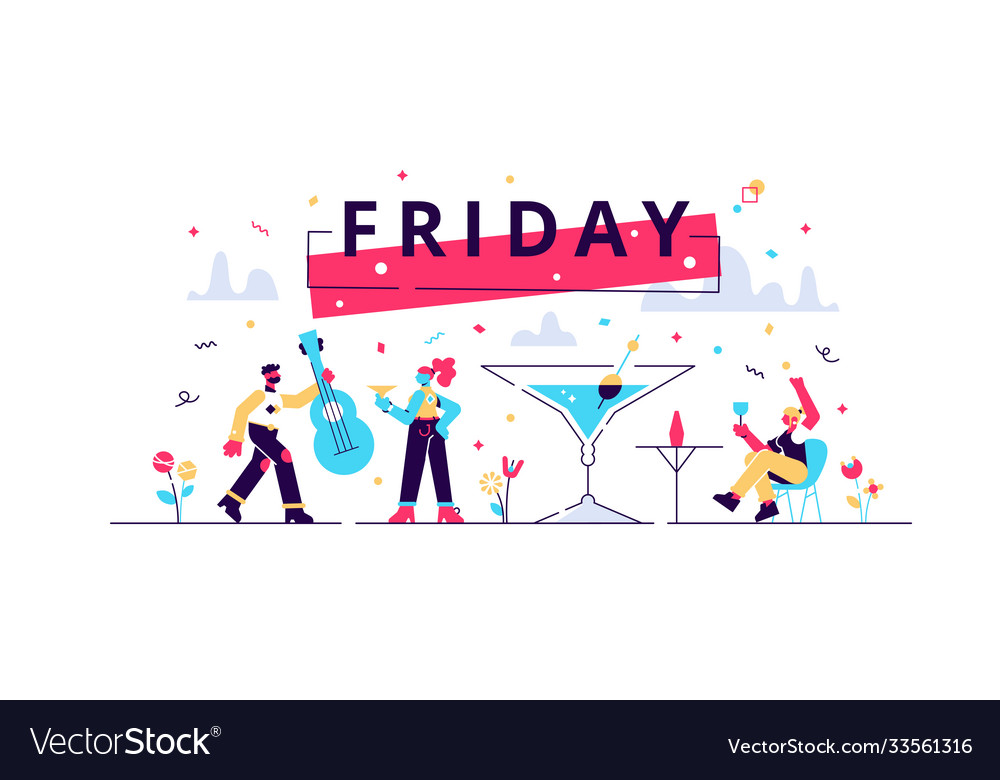 Friday flat tiny Royalty Free Vector Image - VectorStock
