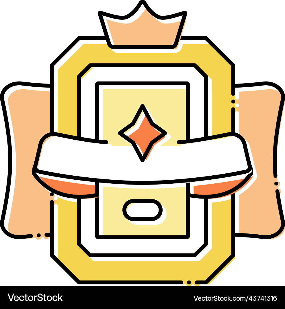 Game award with crown color icon Royalty Free Vector Image