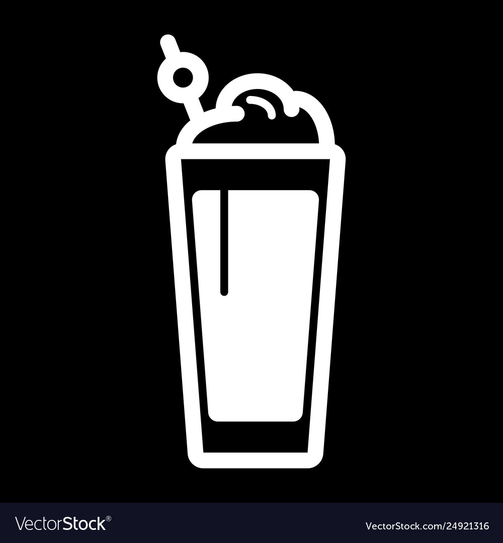 Milkshake solid icon refreshing beverage glass Vector Image