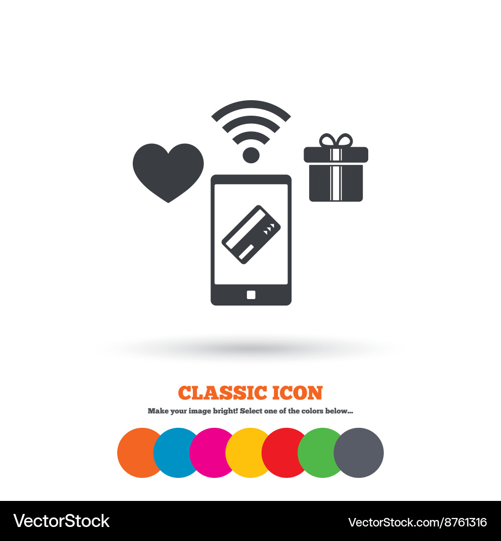 Mobile payments icon smartphone credit card Vector Image