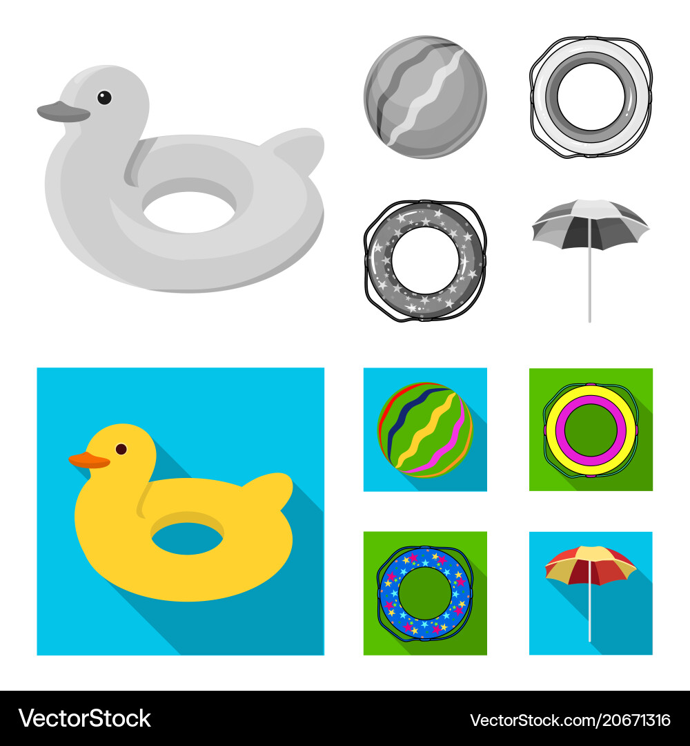 Multicolored swimming circle monochromeflat icons Vector Image