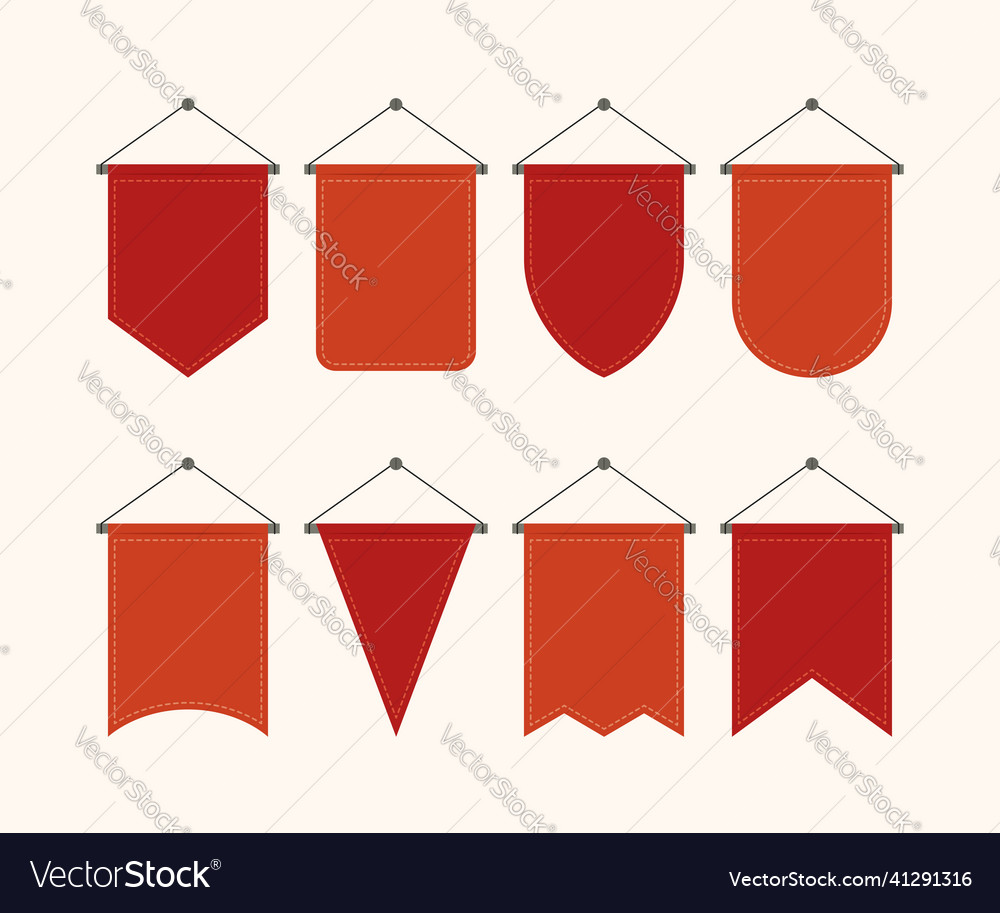 Pennant flags set Royalty Free Vector Image - VectorStock