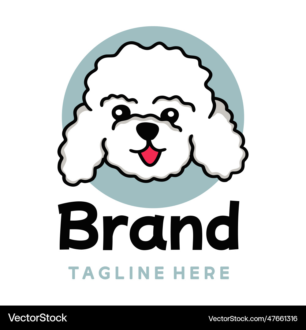 Poodle pet dog head logo design Royalty Free Vector Image