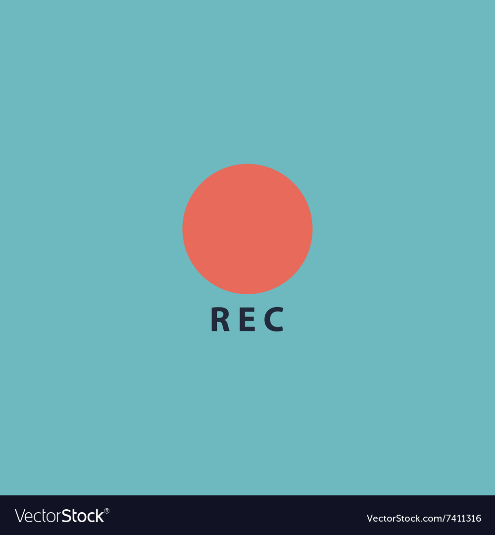 Rec button flat icon Royalty Free Vector Image