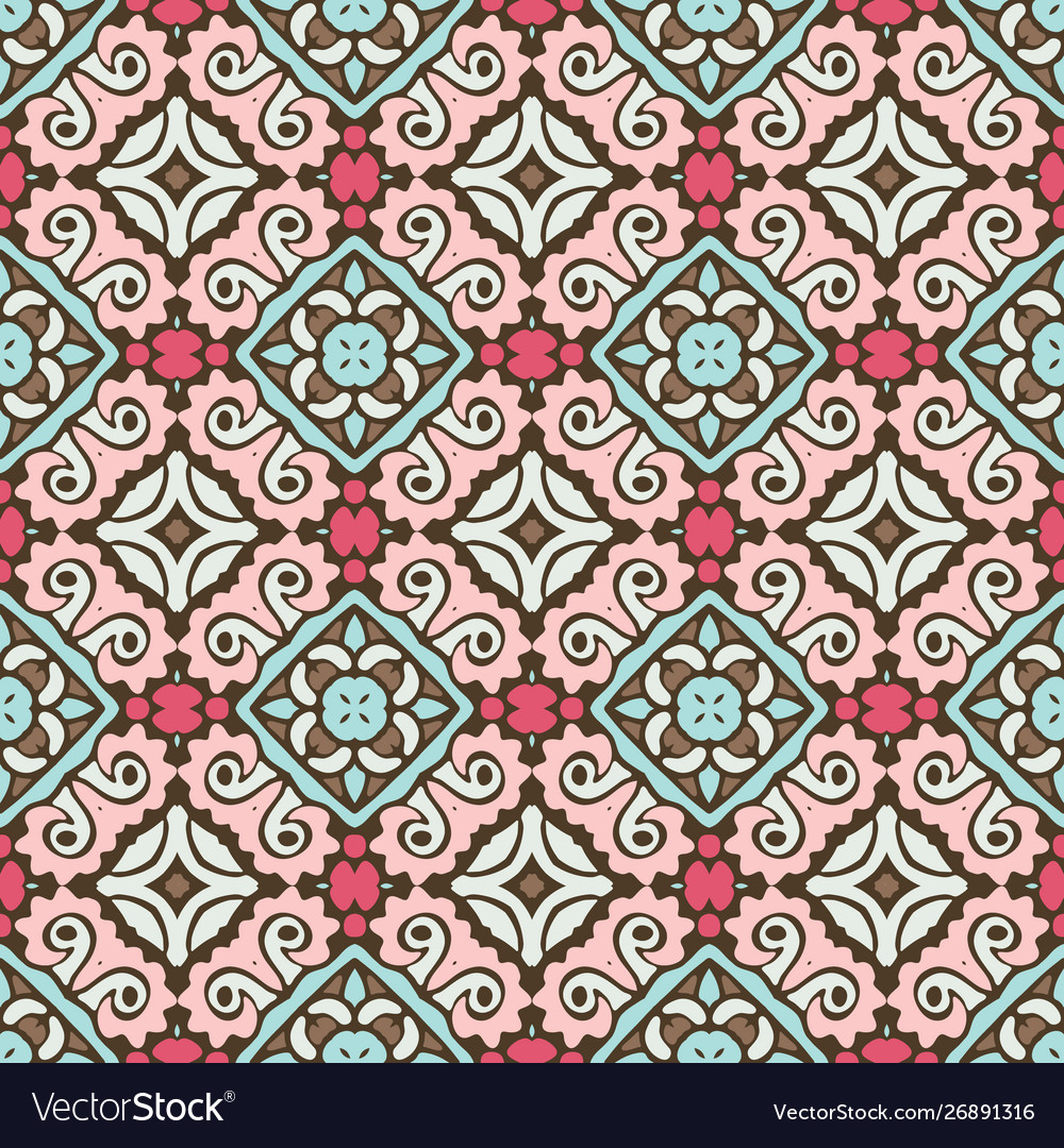 Seamless ceramic tile design pattern background Vector Image