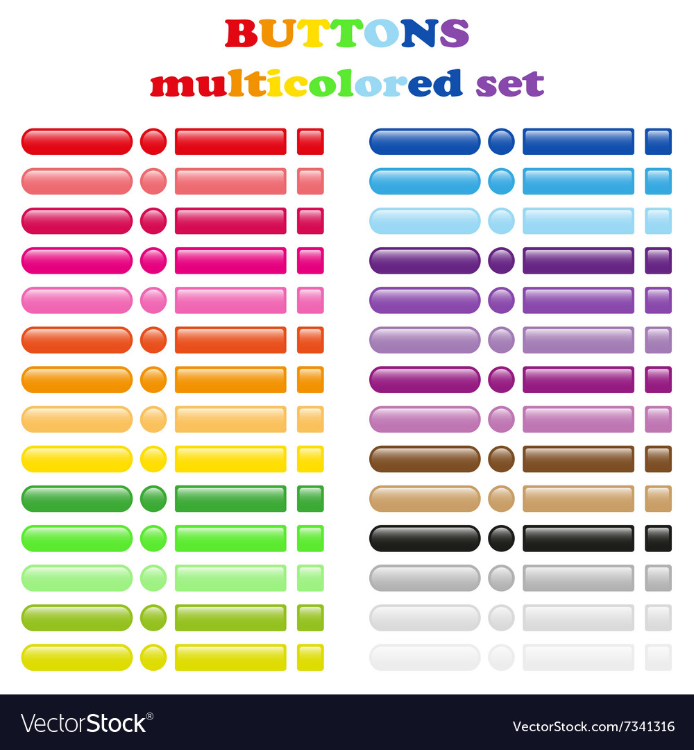Set colored buttons Royalty Free Vector Image - VectorStock