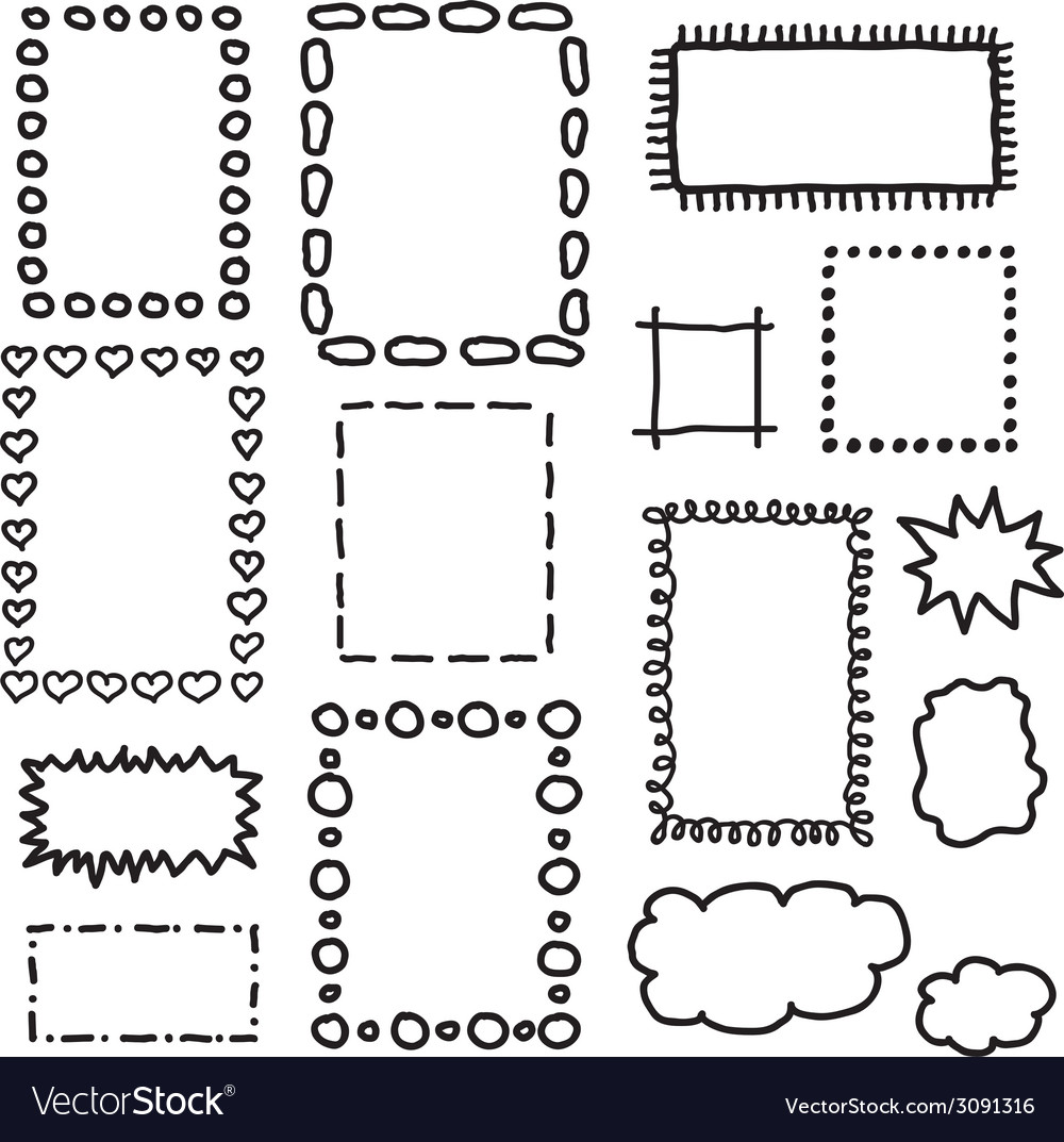 Set hand drawing frames Royalty Free Vector Image