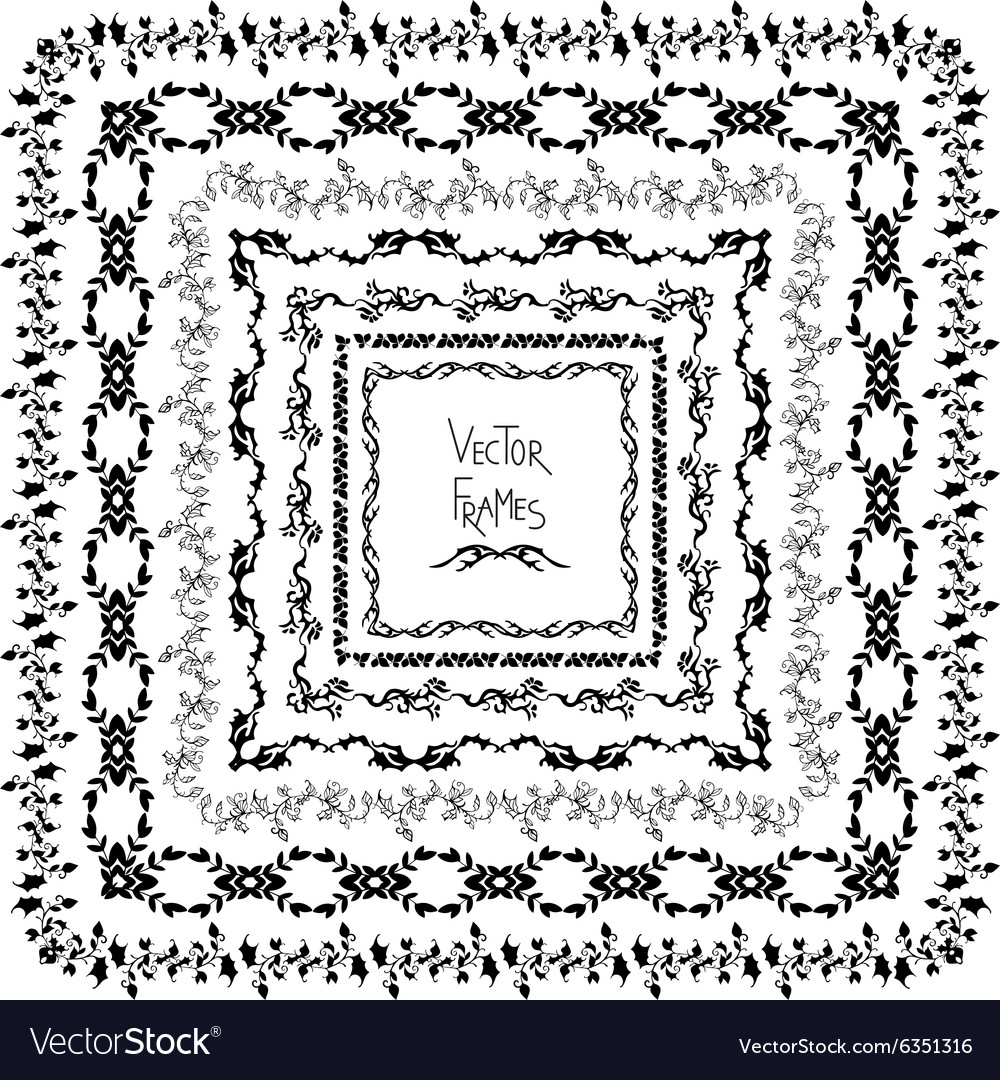 Set of decorative elements Square frames Vector Image