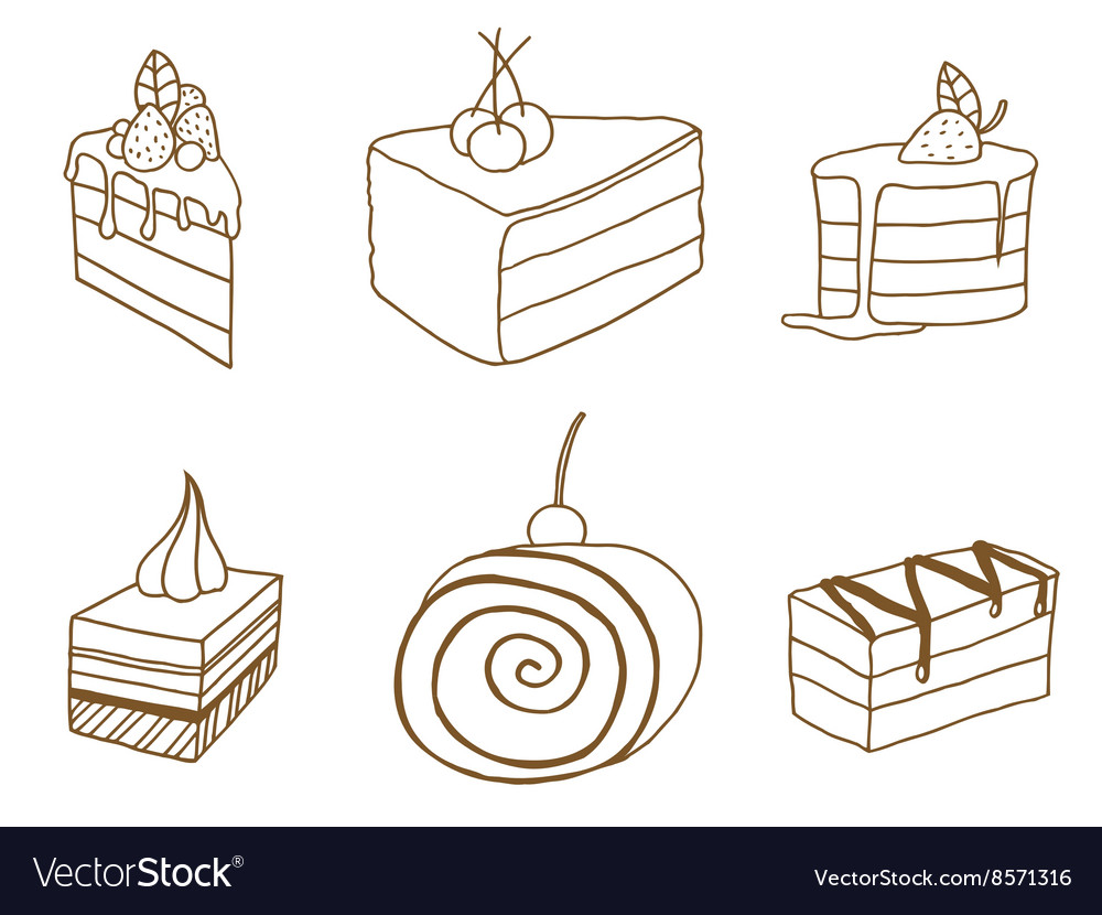 Sketch cake element Royalty Free Vector Image - VectorStock