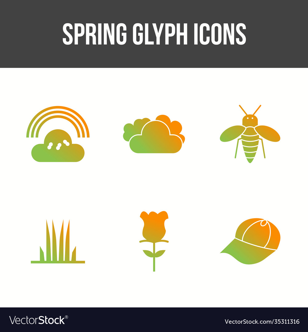 Unique spring icon set Royalty Free Vector Image