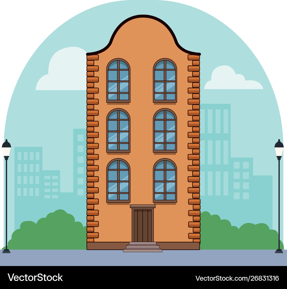 Urban building and city architecture Royalty Free Vector