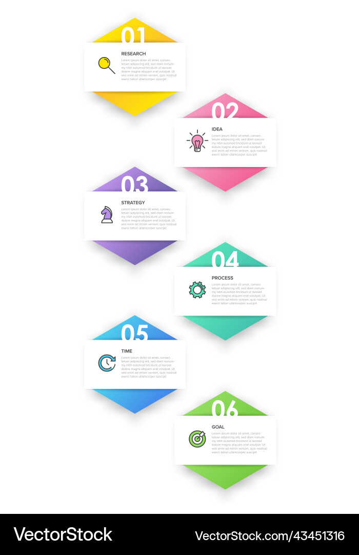 Vertical infographic design with icons and 6 Vector Image