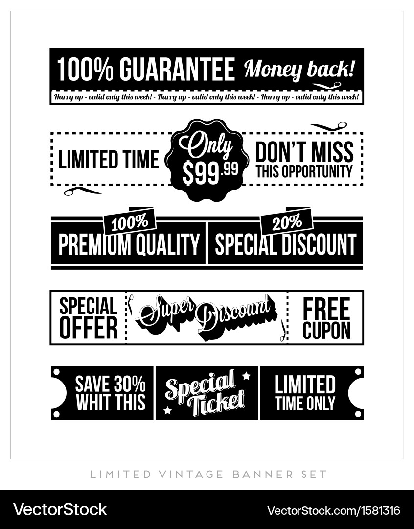 Vintage typographic business banner design Vector Image