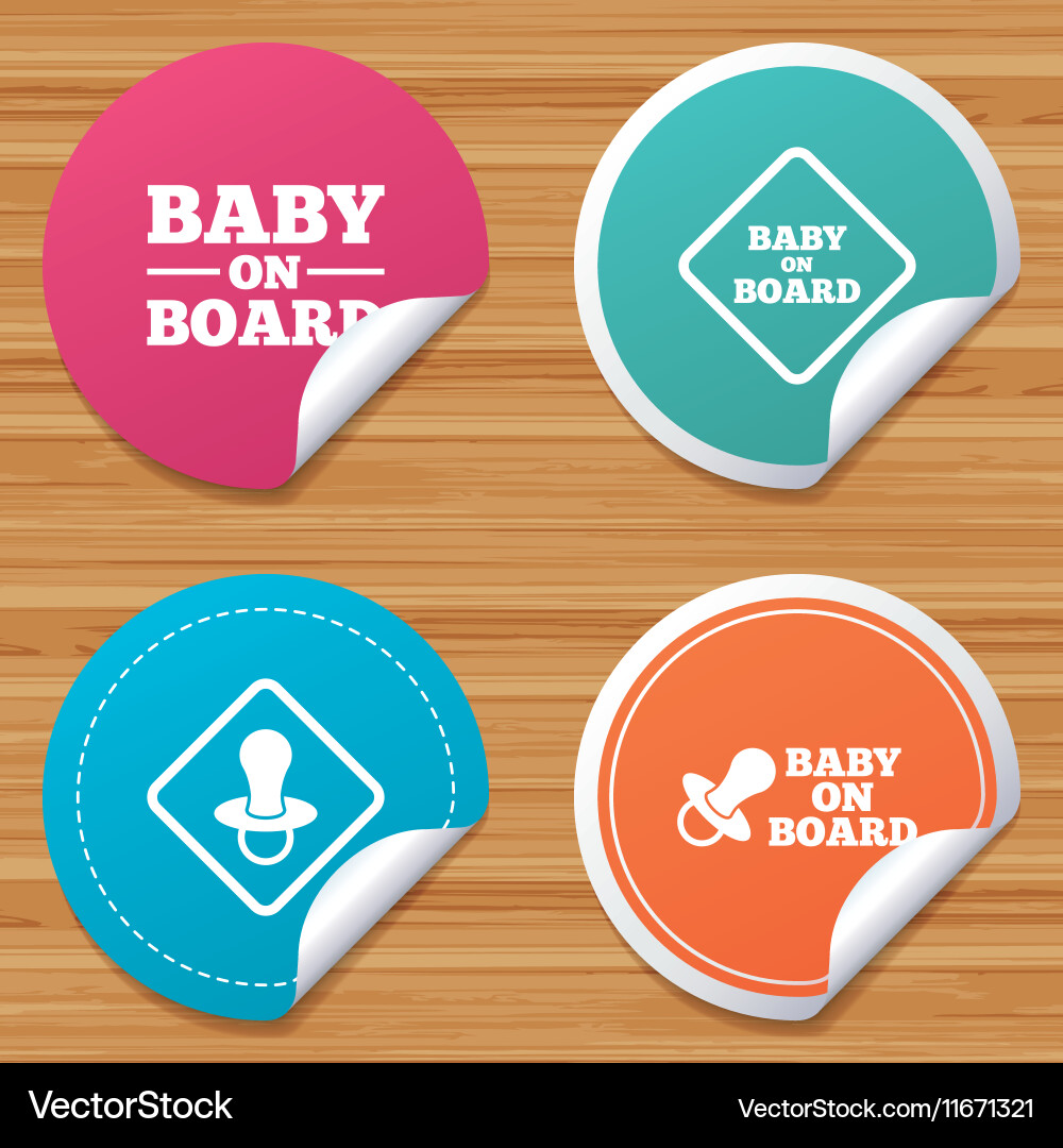Baby on board icons infant caution signs Vector Image