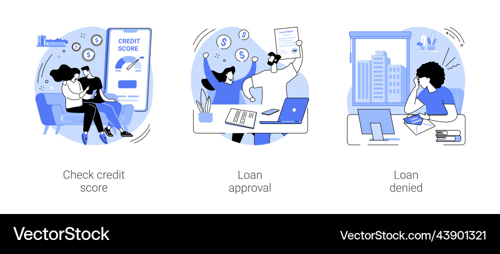 Bank loan service isolated cartoon Royalty Free Vector Image