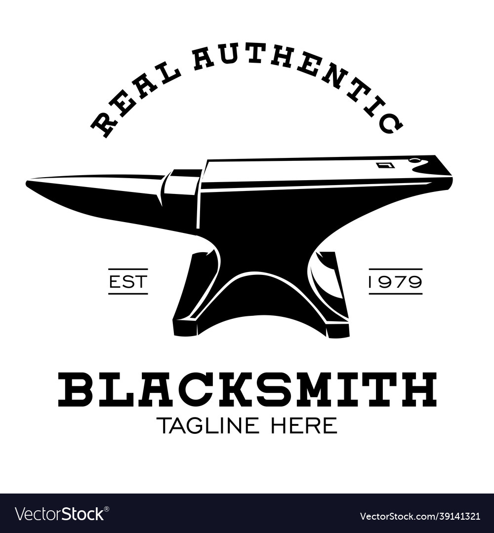 Blacksmith logo design Royalty Free Vector Image