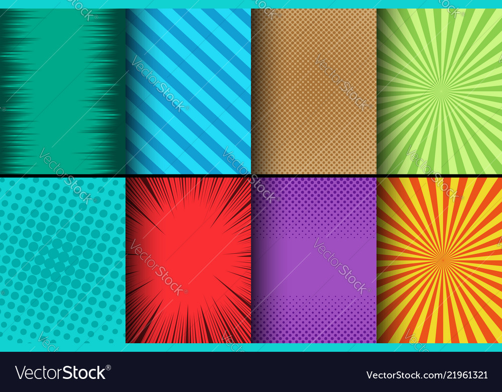 Comic colorful cards set Royalty Free Vector Image