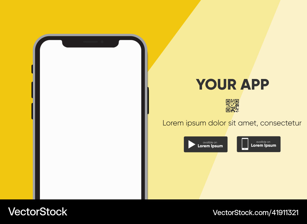 Download app sticker with phone and screenshot Vector Image