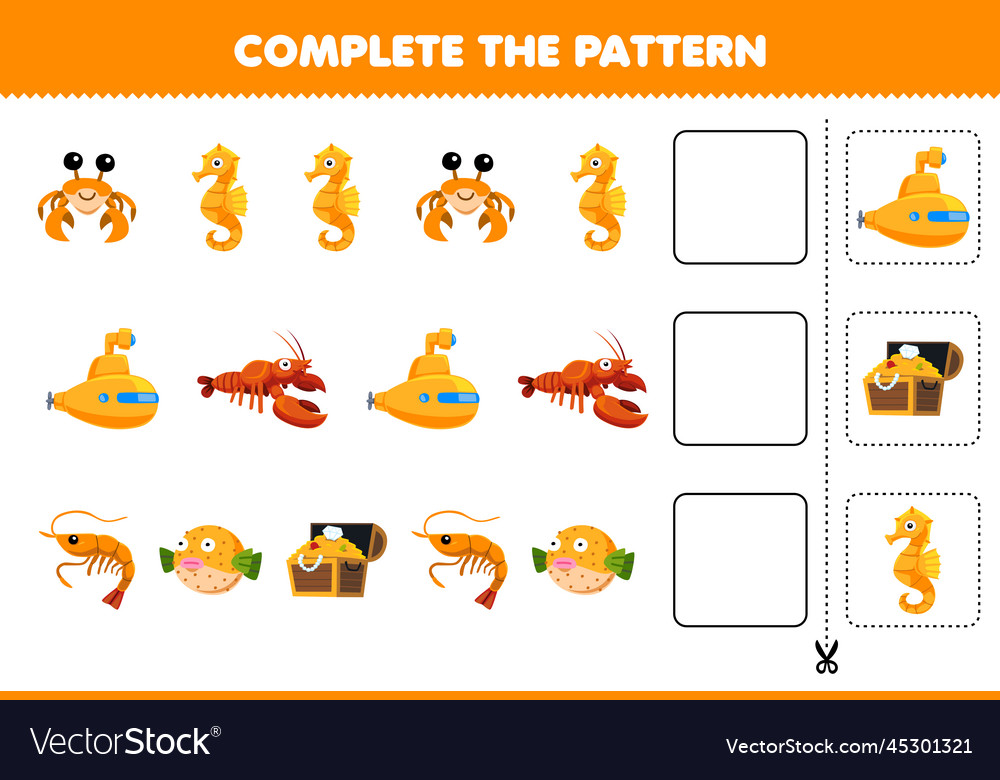Education game for children cut and complete Vector Image