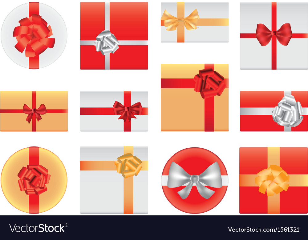 Gifts top view Royalty Free Vector Image - VectorStock