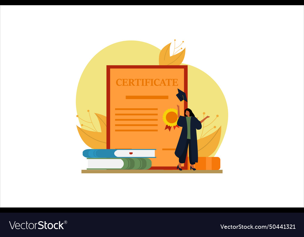 Graduation flat design Royalty Free Vector Image