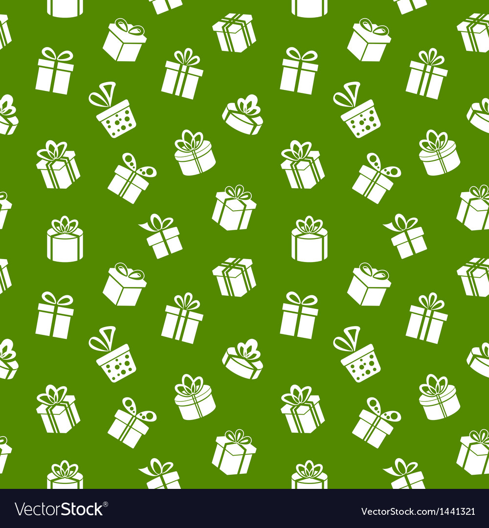 Green gift pattern Royalty Free Vector Image - VectorStock