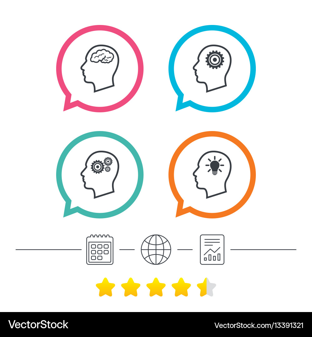 Head with brain icon male human symbols Royalty Free Vector