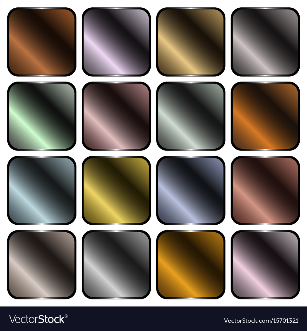 Metal gradients Royalty Free Vector Image - VectorStock