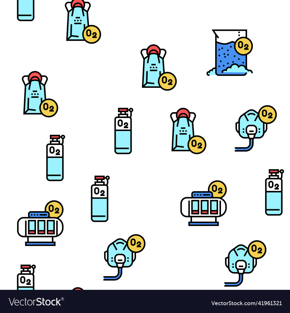 Oxygen o2 chemical seamless pattern Royalty Free Vector