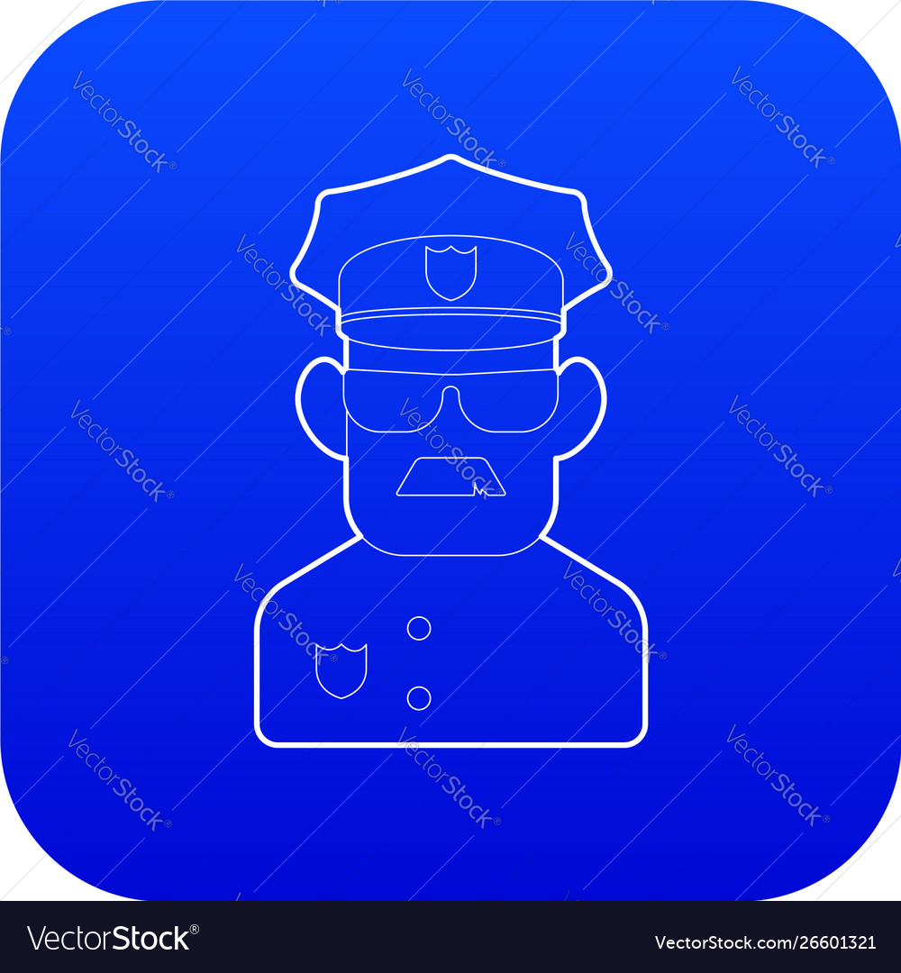 Policeman icon blue Royalty Free Vector Image - VectorStock