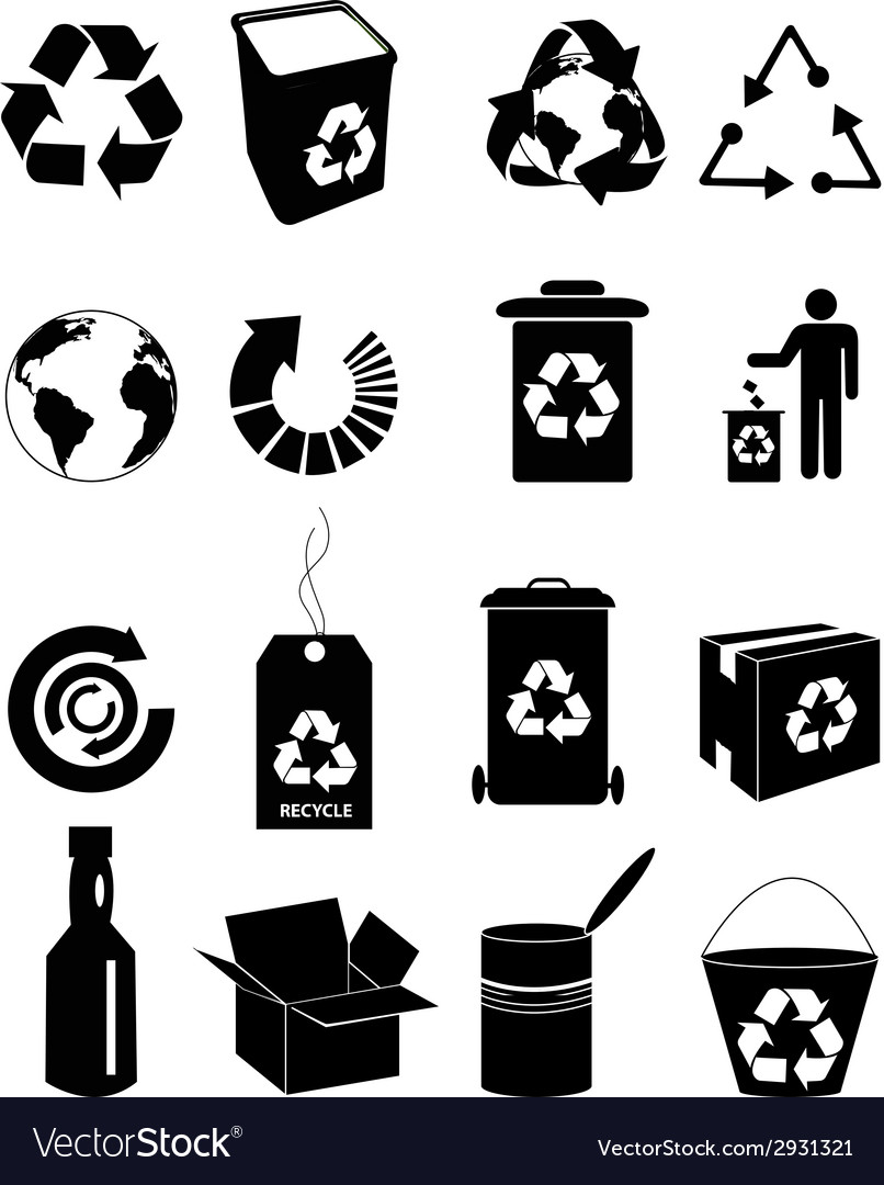 Recycle icons set Royalty Free Vector Image - VectorStock