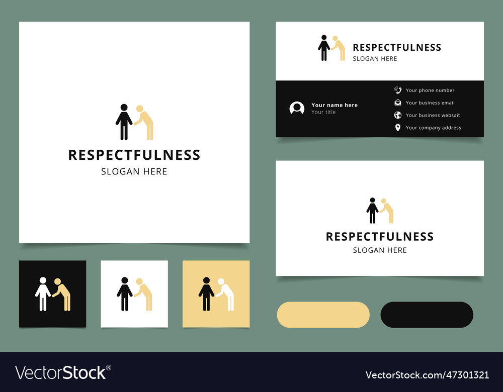 Respecfulness logo design with editable slogan Vector Image