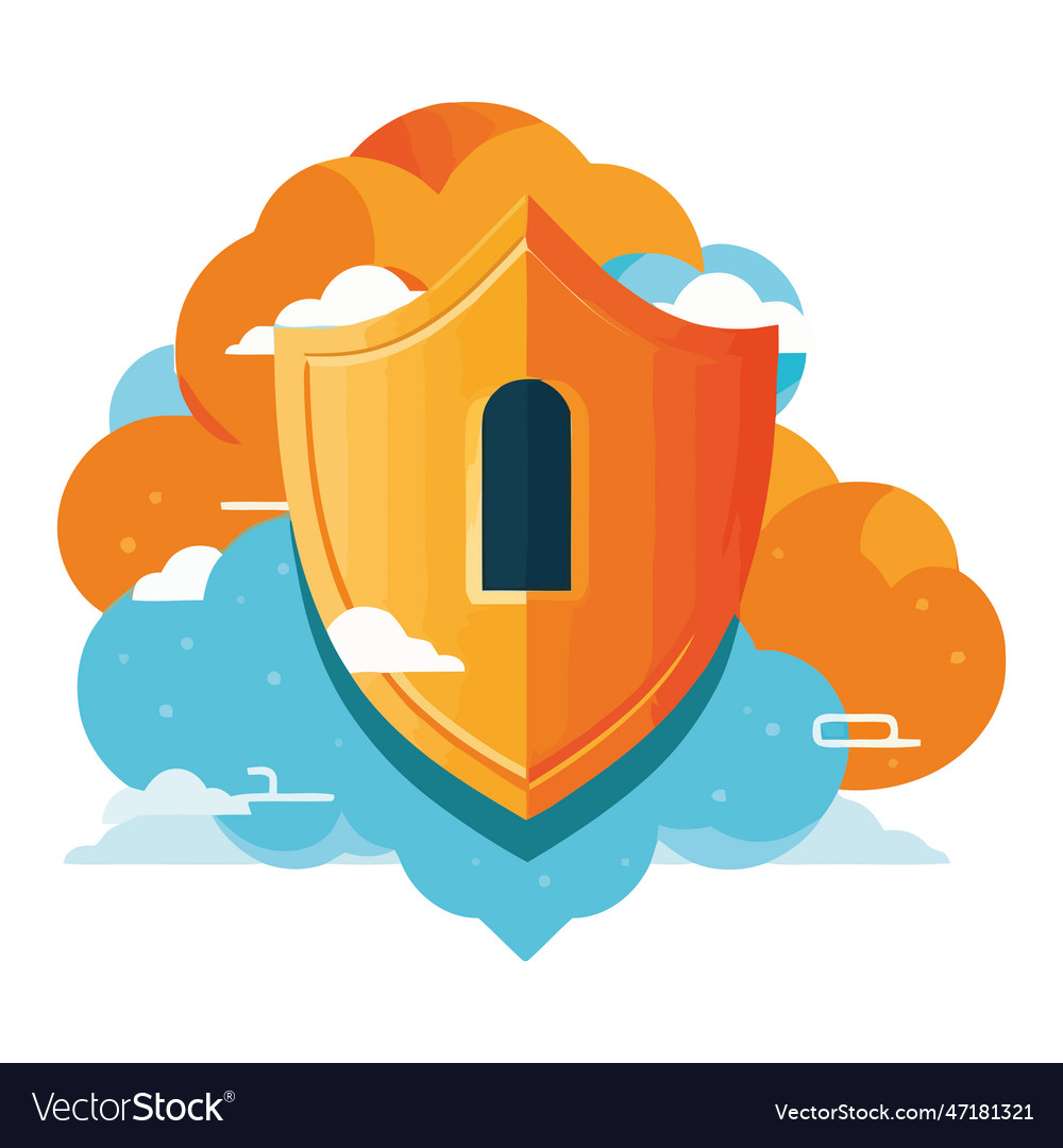 Safe shield for success Royalty Free Vector Image