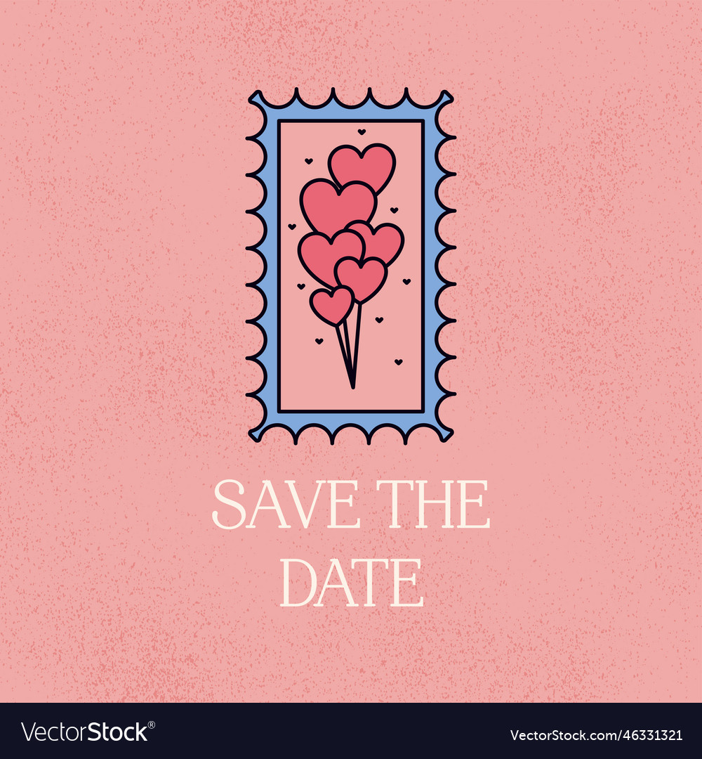 Save the date postal stamp Royalty Free Vector Image