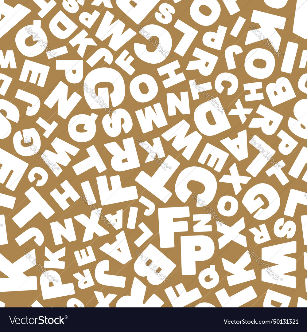 Seamless pattern with letters abstract alphabet Vector Image