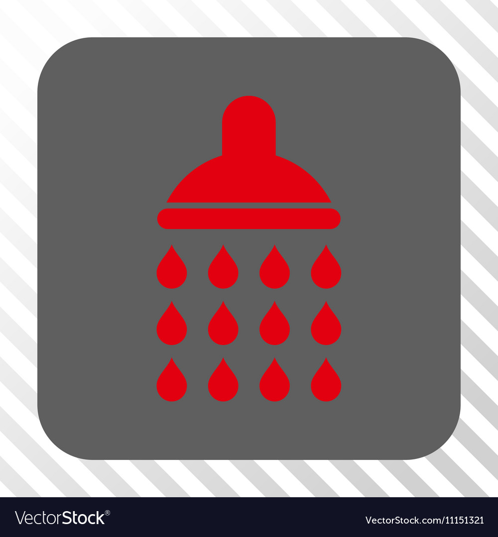 Shower rounded square button Royalty Free Vector Image