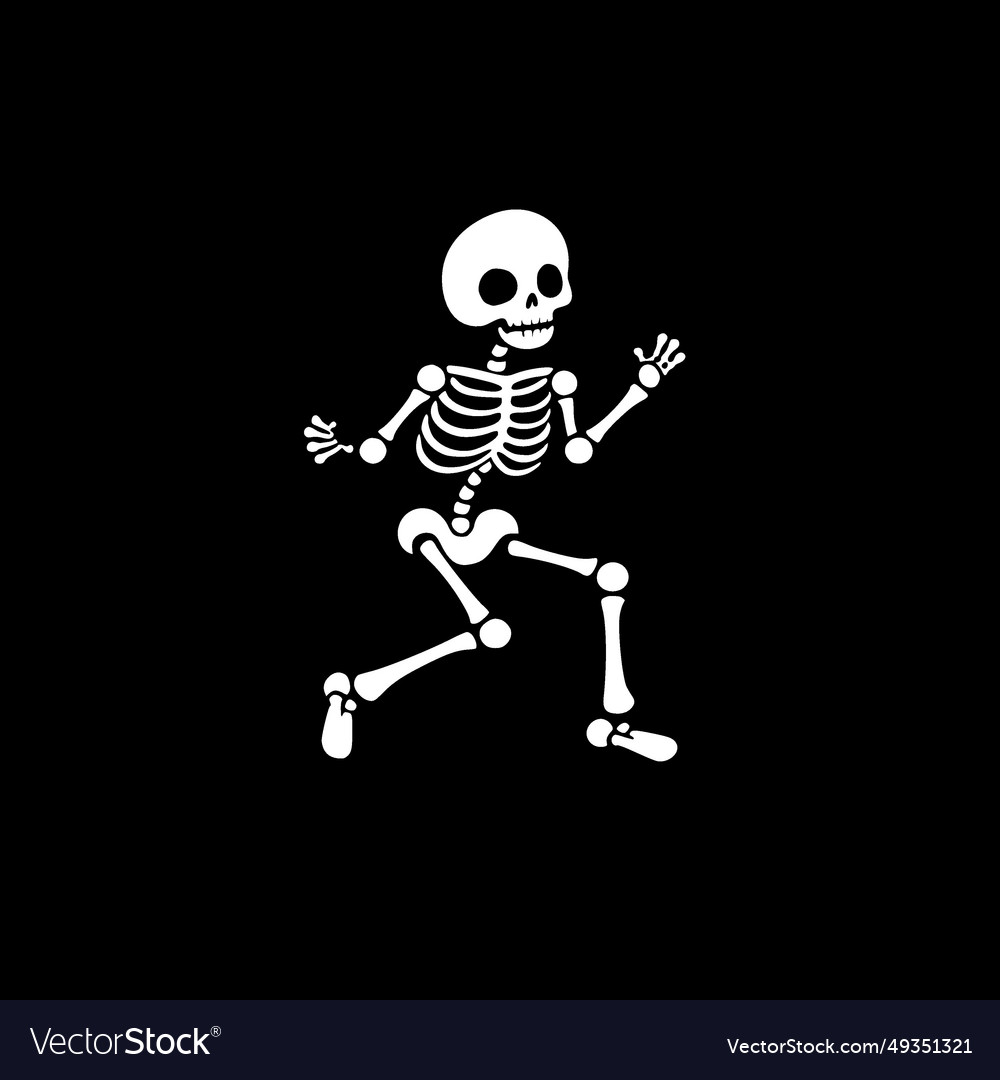 Skeleton - black and white isolated icon Vector Image