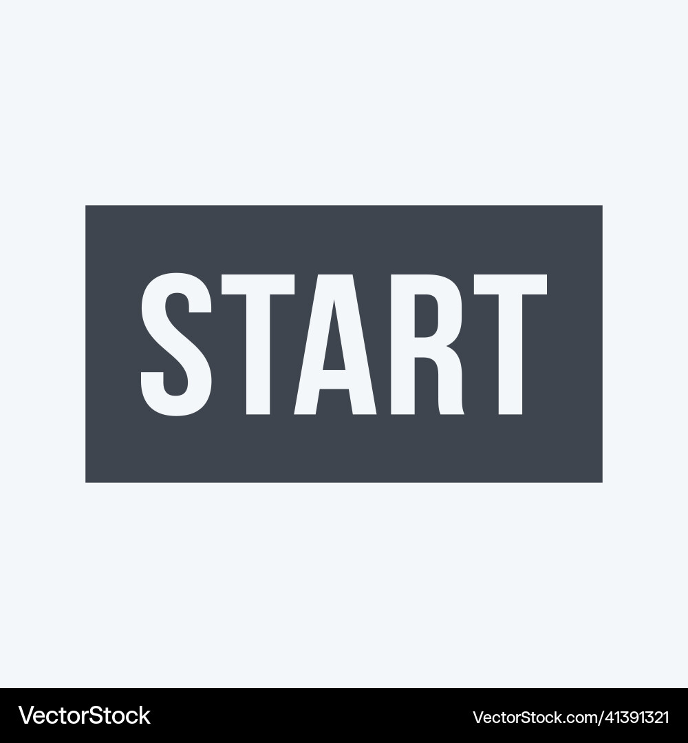 Start icon in trendy glyph style isolated on soft Vector Image