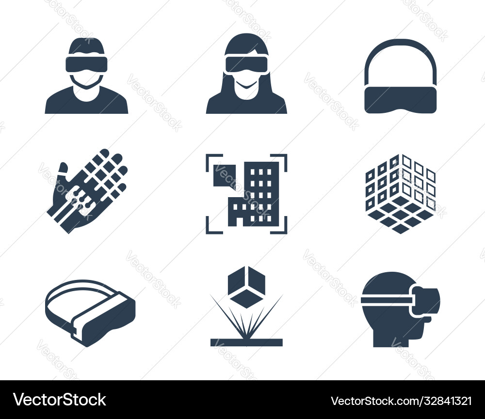 Vr or virtual reality augmented reality Royalty Free Vector