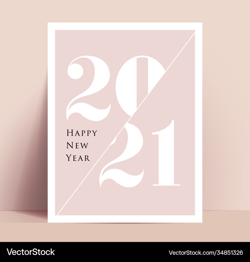 2021 new year minimalistic typographic poster or Vector Image