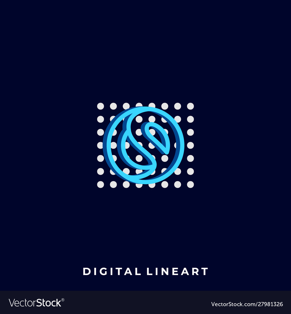 Abstract circle line art design template Vector Image