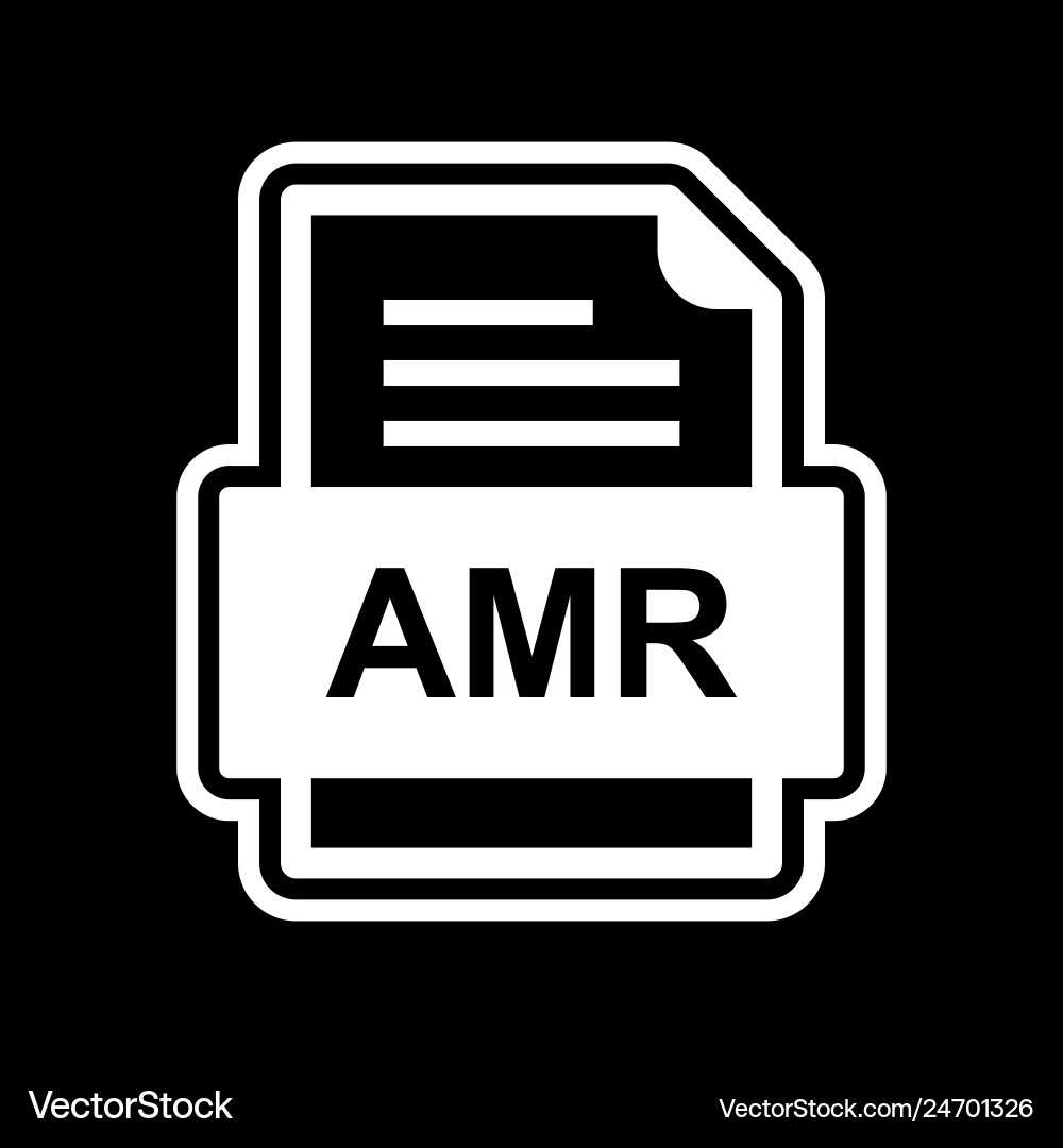 Amr file document icon Royalty Free Vector Image