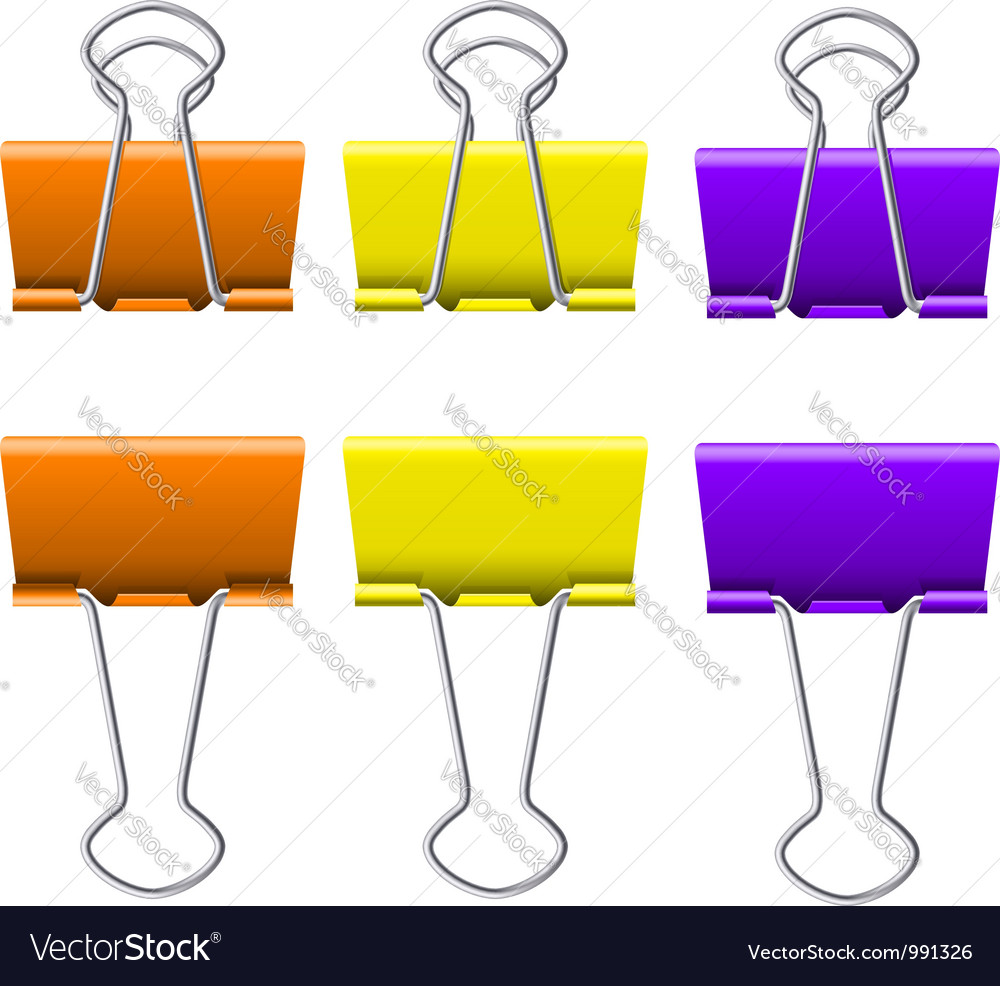 Binder clips Royalty Free Vector Image - VectorStock