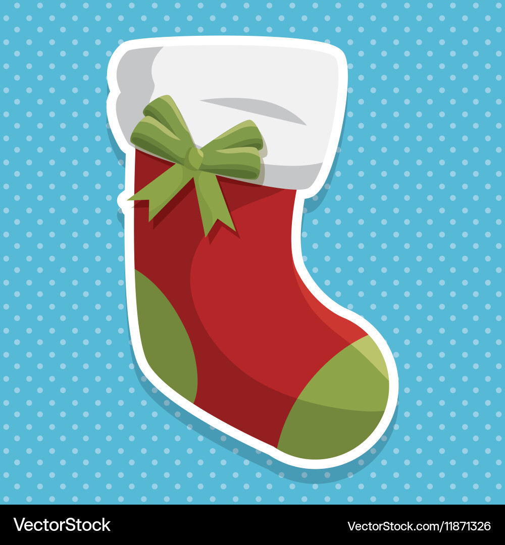 Christmas sock decoration icon Royalty Free Vector Image